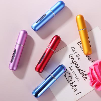 China 5ml Bottomed Refillable Perfume Bottles Aluminum Atomizer Bottles Dispenser Perfume bottle press mini  Spray bottles for sale