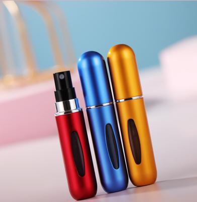 China 5ml Bottomed Refillable Perfume Bottles Aluminum Atomizer Bottles Dispenser Perfume bottle press mini  Spray bottles for sale
