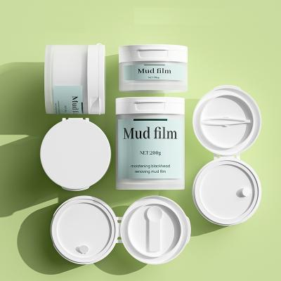 China 50g 100g 120g Round Square PP Plastic Mask Jar with spoon tweezer Plastic Frosted face cream jar Facial Mask Cosmetic Cream Jars Cosmetic packaging plastic cream jar for sale