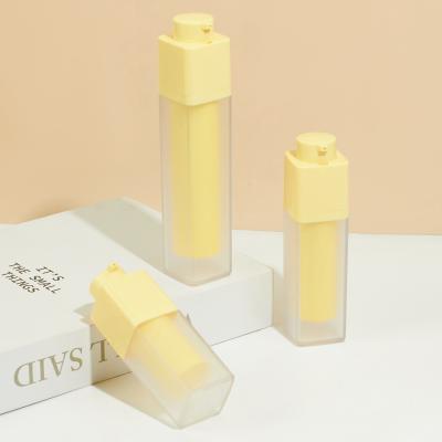 China Glossy Empty Airless Pump Bottle Customized Logo Printing Perfect for Beauty Serum Cream Packaging Portable Reusable Design Square Vacuum Pump Bottle Refillable Skincare Cosmetic Airless Bottle for sale