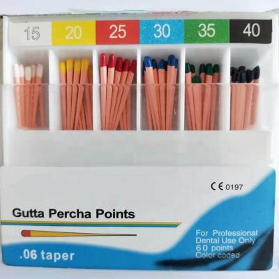 Cina La guttaperca della conicità indica i materiali di riempimento dentari per ortodontico dentario in vendita