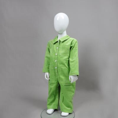 中国 幼児の新生のロンパースのDairlyのドレッシングのための偶然の有機性綿の緑のコーデュロイのジャンプスーツ 販売のため
