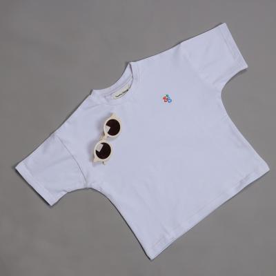 China 220gsm de T-shirts100% Organische Katoenen van de jonge geitjesdouane Regelmatige Geschikte Stijl met Logo Embroidery Te koop