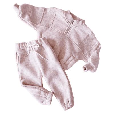 Cina Camicia sudata su misura 280gsm del mezzo pullover della chiusura lampo con l'insieme del pareggiatore dei bambini di Sweatpants del cordone in vendita