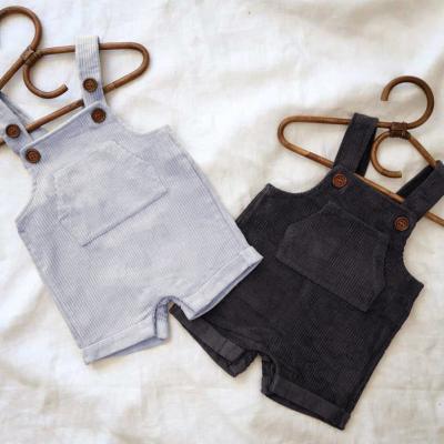China Multi Katoenen van het Kleuren Pasgeboren Zwarte Kruippakje 100% Baby Corduroy Overall Te koop