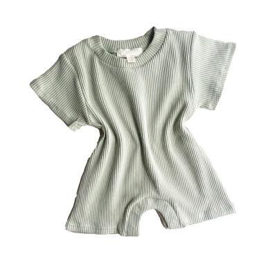 China Geribbeld Nieuw Katoen - geboren Kruippakjes Korte Koker Olive Stylish Summer Te koop