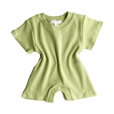 China Geribbeld Nieuw Katoen - geboren Kruippakjes Korte Koker Olive Stylish Summer Te koop