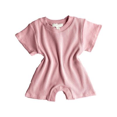 China Geribbeld Nieuw Katoen - geboren Kruippakjes Korte Koker Olive Stylish Summer Te koop