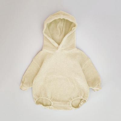 Cina Cotone lungo neonato 100% del pagliaccetto della manica di maglia con cappuccio della cialda del bambino in vendita