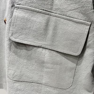 China Het Linnen van de Katoenen van vrouwen snakken de Groene de Knoopbovenkanten Op z'n gemak Twee Stukken Lange Koker met Zakdames Broek Te koop