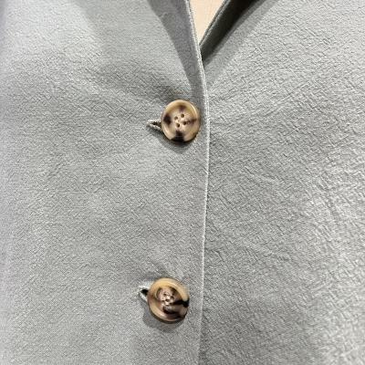 China Het Linnen van de Katoenen van vrouwen snakken de Groene de Knoopbovenkanten Op z'n gemak Twee Stukken Lange Koker met Zakdames Broek Te koop