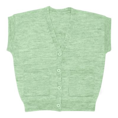 Cina Kids Cotton Knitted Sweater Vest Hand Knit Button Down Sleeveless Cardigans With Pockets in vendita