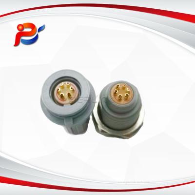 China 2019New product: Cable and Cable Mount plastic circular push pull Connectors with 6 contacts for sale