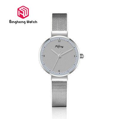 China Casual Ladies Silver Waterproof Watches , Female Quartz Silver Watch High Precision for sale