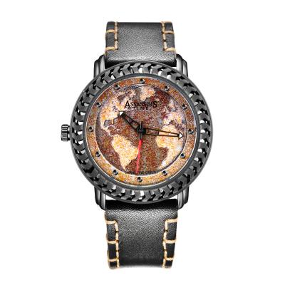 China Cowhide Watchband Sport Quartz Wrist Watch With Genuine Leather Band for sale