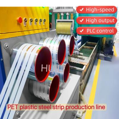 China Customized PET Steel Strap Production Line 9-32mm Width With 100% PET Crushed Material for sale