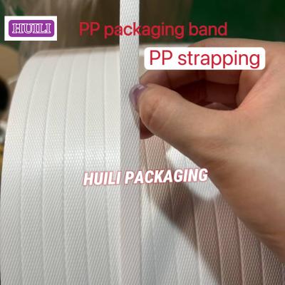 China Custom Size 5mm Width PP Strapping Band , Carton Strapping Belt White Color for sale