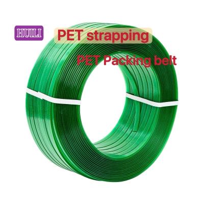 China Hot-selling PP PET Strapping Belt 9-25 mm Green PET Packaging Belt for High Tensile Strength for sale