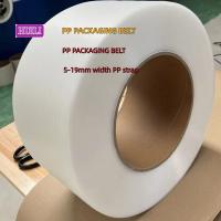 China Automatic PP strapping belt 12mm white PP packaging strap semi-automatic packaging machines for sale