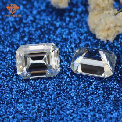 China Octagon shaped off white diamond color 6*8mm 2 carat loose moissanite stone for sale