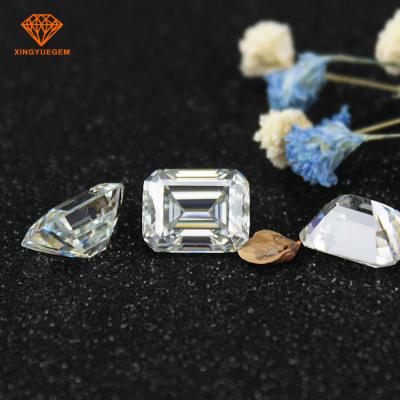 China 2.5 carat forever brilliant VVS1 emerald machine cut white moissanite cheap wholesale for sale