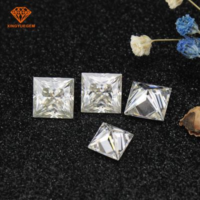 China China lab created princess cut 8mm loose moissanite for jewelry making for sale
