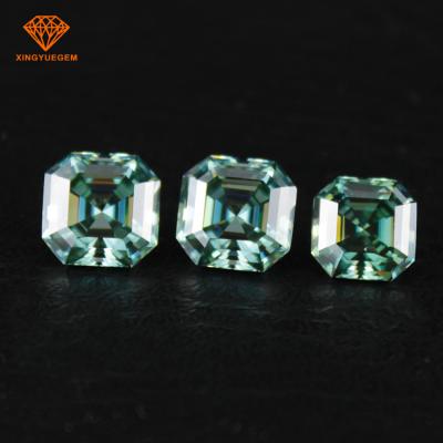 China China Factory wholesale 3mm to 15mm green GH asscher moissanite loose stone for sale