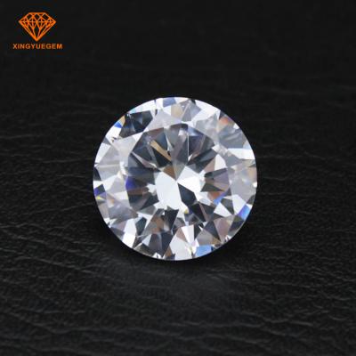 China Wholesale 3A 5A white synthetic round cz loose gemstone for DIY jewelry diamond for sale