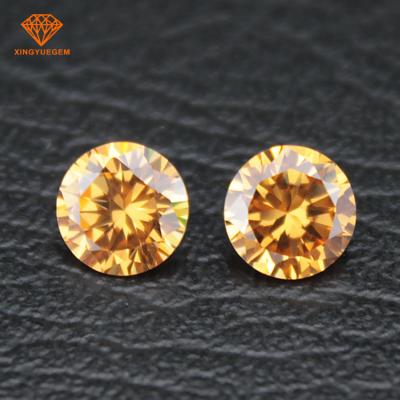 China China factory wholesale 3A 5A brown round Cubic Zirconia 5mm 6mm 7mm for sale