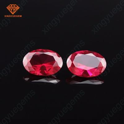China China factory wholesale oval shape 5# synthetic loose ruby gemstone for sale