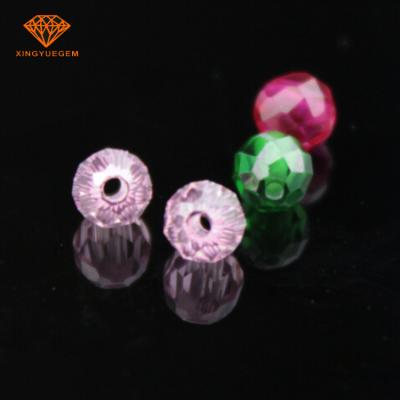China 5A 4mm Round shape with hole Synthetic corundum Ruby beads for Jewelry making for sale