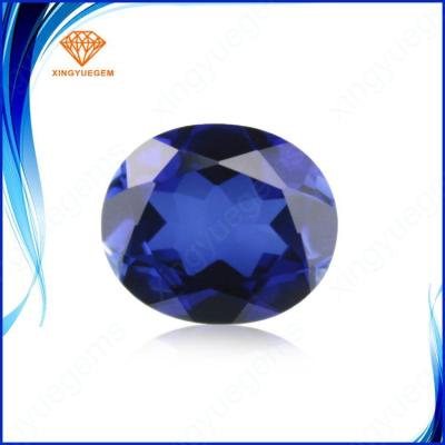 China Wuzhou Factory wholesale Oval shape #35 synthetic blue sapphire gemstone price for sale