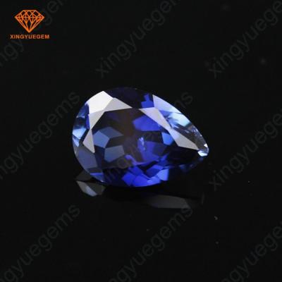 China Pear shape 13x18mm 35# color lab created sapphire loose gemstone wholesale for sale