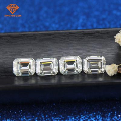 China Cheapest price 8mm 2CT loose gem stones GH color emerald fancy cut lab created moissanite diamonds for sale