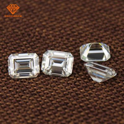 China Emerald machine cut loose gems near white 1 CT simulate moissanite diamonds for sale