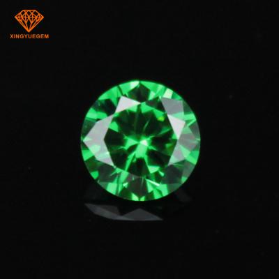 China D-Green round shape AAA synthetic cubic zirconia wholesale for jewelry pendant for sale