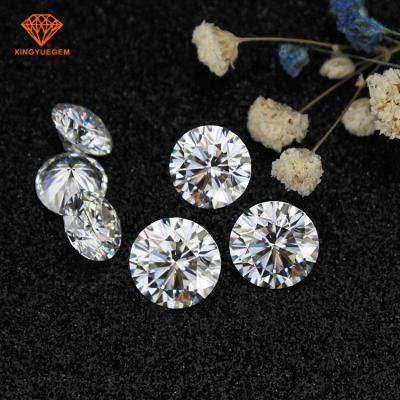 China EF Pure white  3 carat loose moissanite round cut lab created diamonds for sale