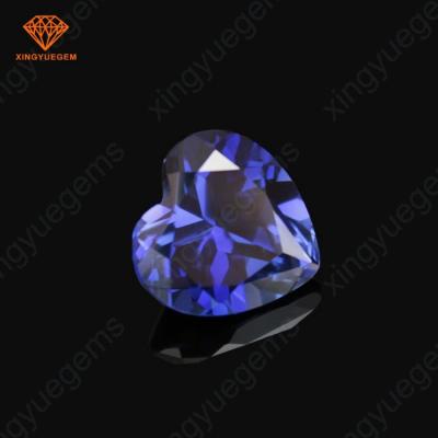 China Reasonable wholesale price for heart shape 35# diamond color synthetic blue sapphire stone for sale