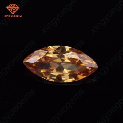 China Cheap wholesale Marquise shape Cubic Zirconia Champagne diamond color with various size for sale