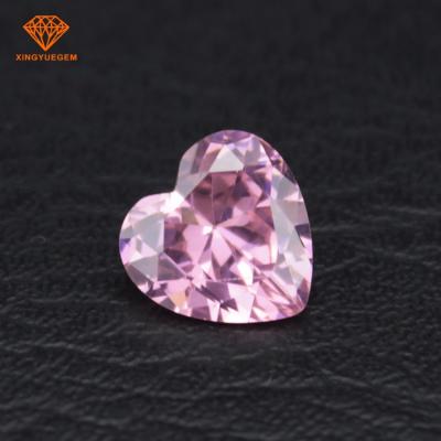 China Wholesale price for  3A 5A pink color cubic zirconia gemstone with excellent heart cut for sale