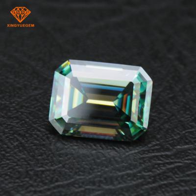 China Lab diamond VVS1 clarity emerald fancy cut 1 carat green diamond moissanite prezzi for sale