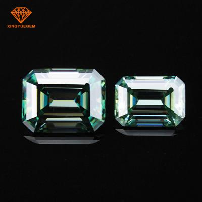 China Emerald perfect cut VVS1 clarity tested positive 1 carat green loose moissanite stone for sale