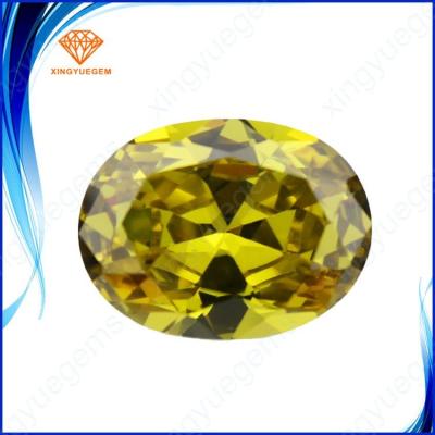 China China factory wholesale oval shape Yellow color loose cubic zirconia stones for sale