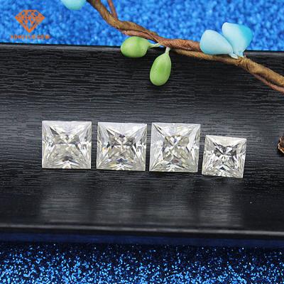 China Synthetic moissanite excellent princess cut, , square shape gh white moissanite,VVS diamond loose 1carat for sale