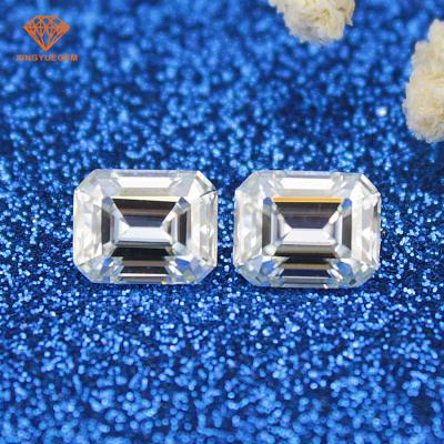China Diamond test positive G H white VVS clarity emerald fancy cut 2 carat moissanite loose stone for sale