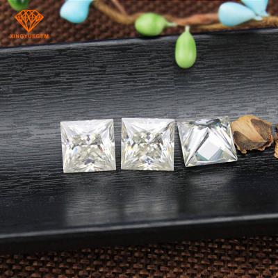 China Excellent princess cut 8mm 2 carat synthetic moissanite diamond loose gemstone best price wholesale for sale