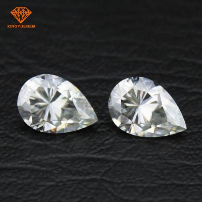 China Pear shape synthetic diamond VVS clarity GH clear white color moissanite diamond for sale