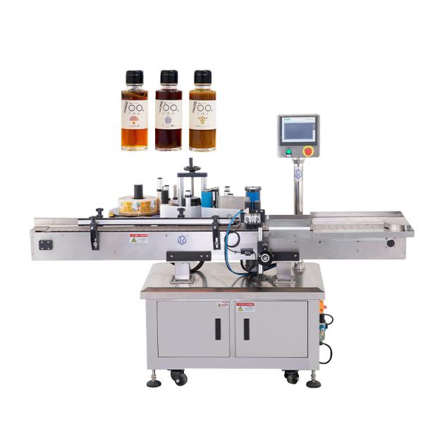 Table Horizontal Round Bottle Labeling Machine Automatic Scratch Label Applicator Machine Metal Wine Labels For Bottles