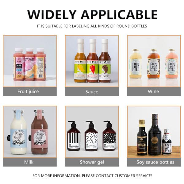 Table Horizontal Round Bottle Labeling Machine Automatic Scratch Label Applicator Machine Metal Wine Labels For Bottles