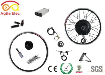 China 48V 350W Gearless Electric Bicycle Wheel Motor Kit With Rear Rack Battery for sale